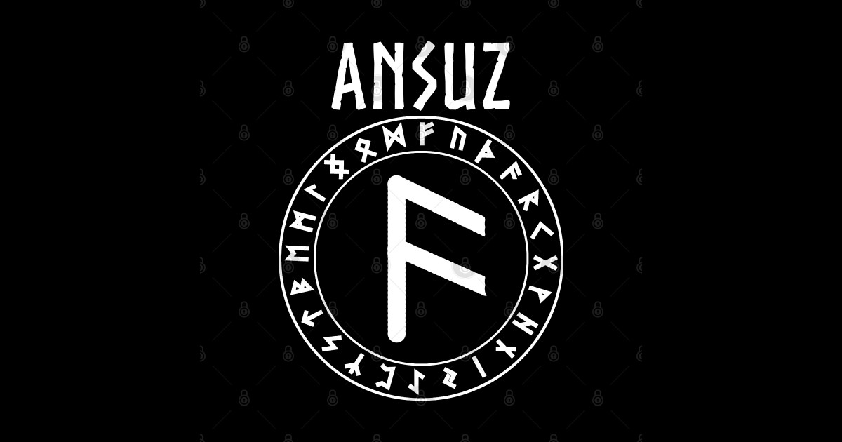 Ansuz Norse Rune of the Gods - Ansuz Rune - Posters and Art Prints ...