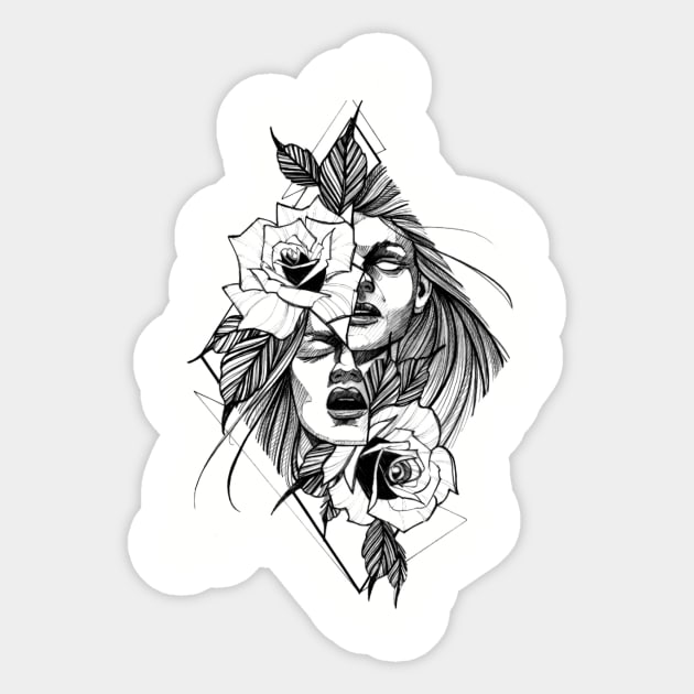 two face tattoo stencil