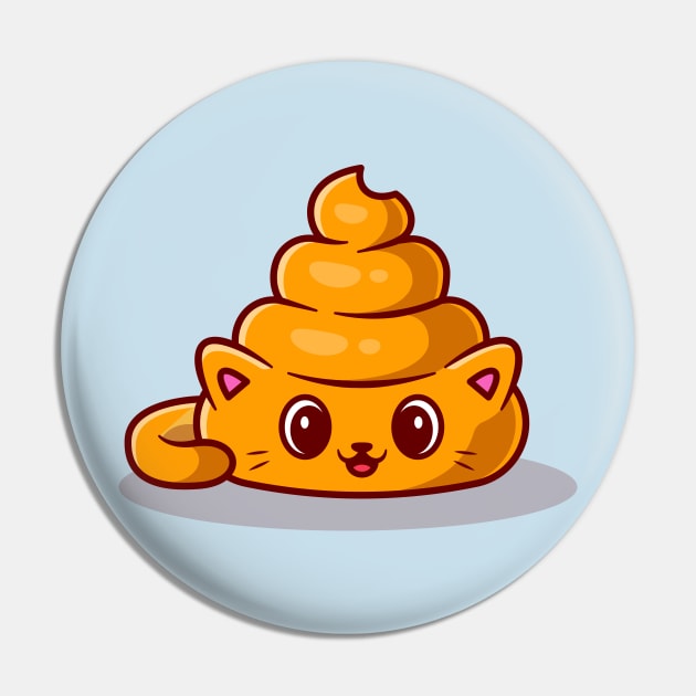 Cute Cat Poop Cartoon - Cute Cat Poop Cartoon - Pin | TeePublic