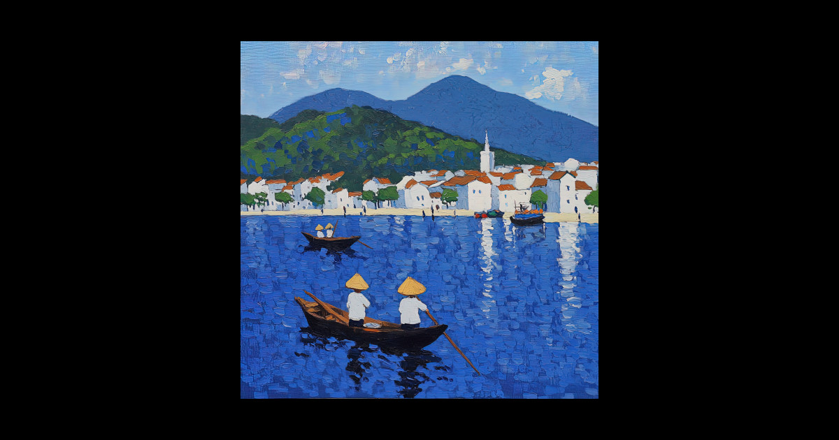 Da Nang | Post-impressionist painting style - Da Nang - Sticker | TeePublic