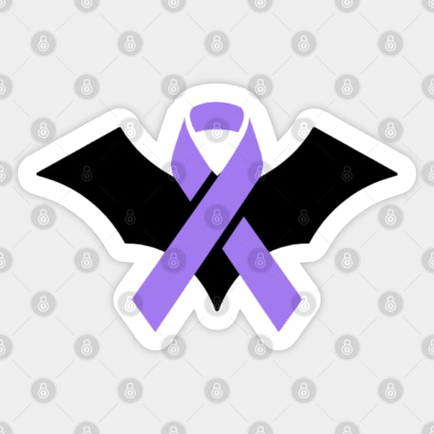 Bat and Awareness Ribbon - Bat And Awareness Ribbon - Sticker | TeePublic