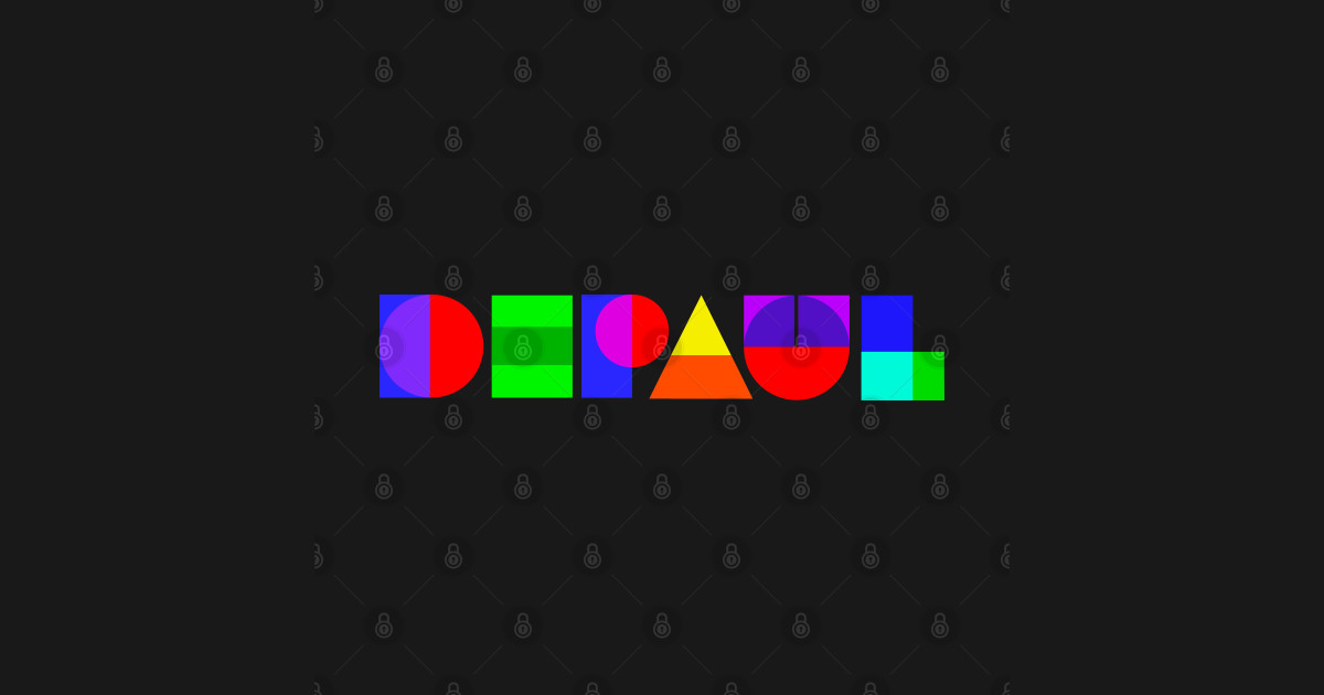 Custom colorful DePaul Geometric Design - Depaul - T-Shirt | TeePublic