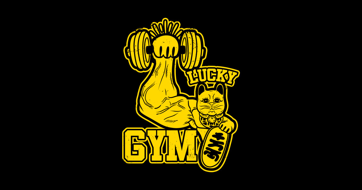 Lucky Gym Yellow - Maneki Neko - Sticker | TeePublic