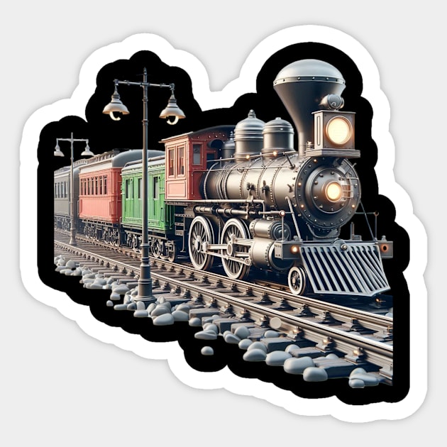 Locomotive Train Vintage - Train - Sticker | TeePublic