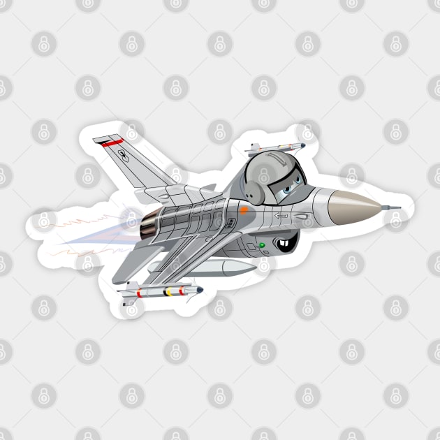 Cartoon Fighter Plane - Cartoon Plane - Sticker | TeePublic