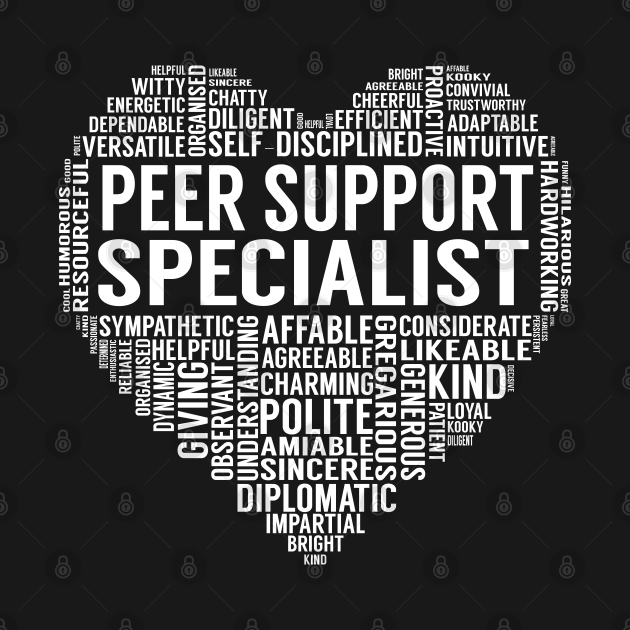 Peer Support Specialist Heart - Peer Support Specialist - Crewneck ...