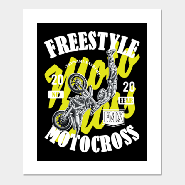 Freestyle Motocross FMX No Fear Yellow - Motocross - Posters and Art ...