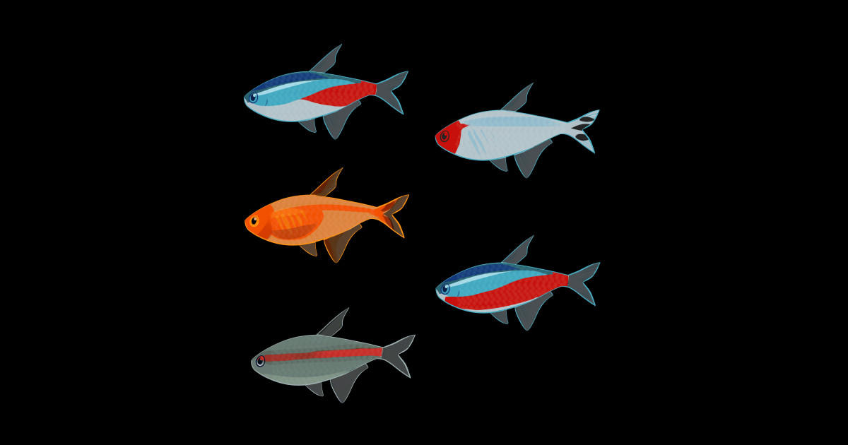 Freshwater fish Tetra pattern - Tetra - Sticker | TeePublic