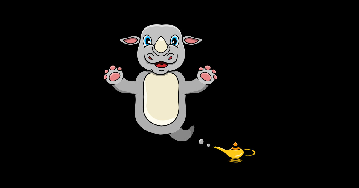 Cute Rhino Ghost and Flying - Animal - Sticker | TeePublic
