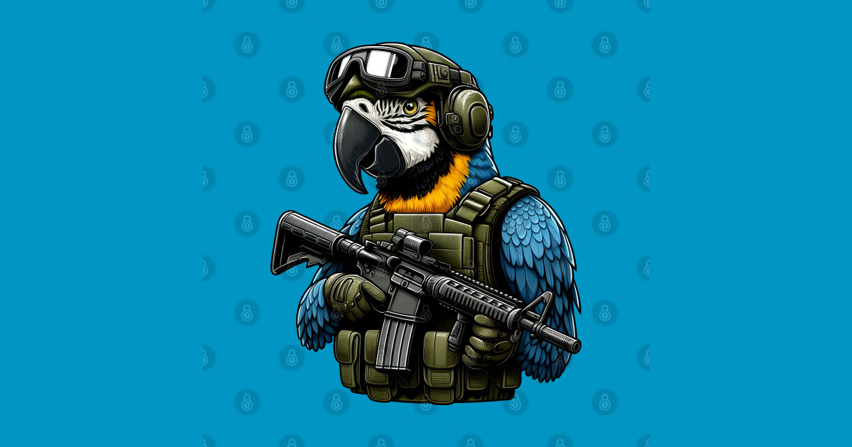 Tactical Parrot - Parrot - T-Shirt | TeePublic