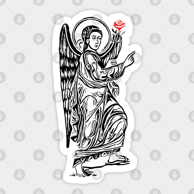 Gabriel With Rose Archangel Design - Gabriel - Sticker | TeePublic