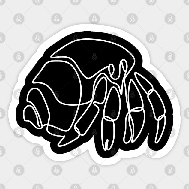 Hermit Crab Line Drawing - Hermit Crab - Sticker | TeePublic