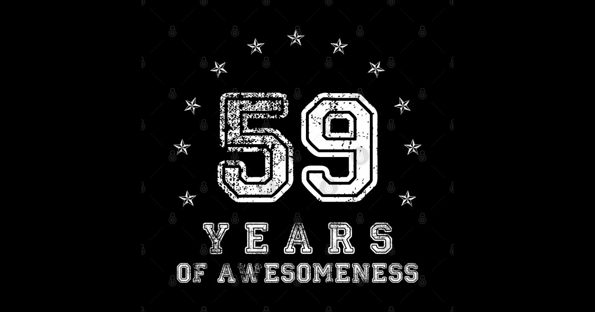 Vintage 59 years of awesomeness - 59th Birthday Ideas - Sticker | TeePublic