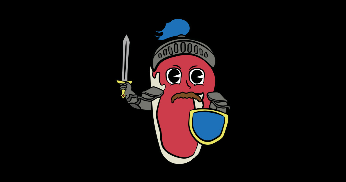 Sir Loin the sirloin steak knight - Sirloin - Sticker | TeePublic