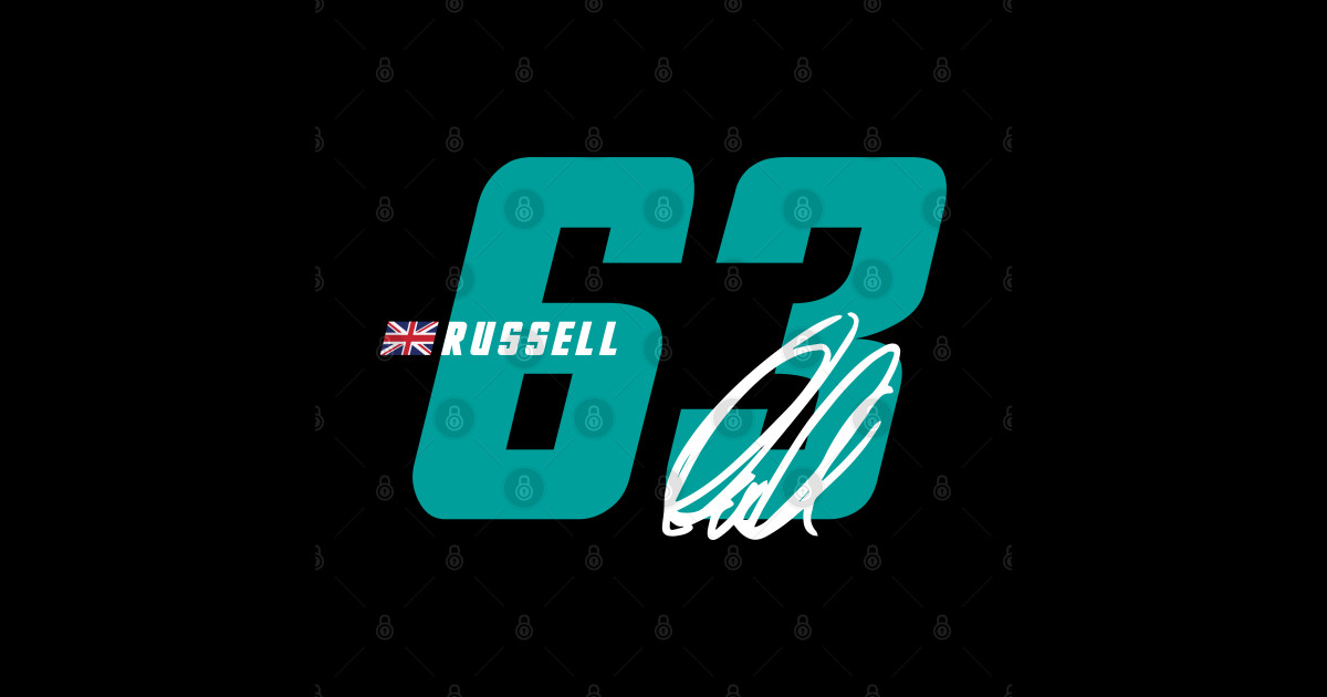 George Russell 63 Signature Number - Russell - Sticker | TeePublic
