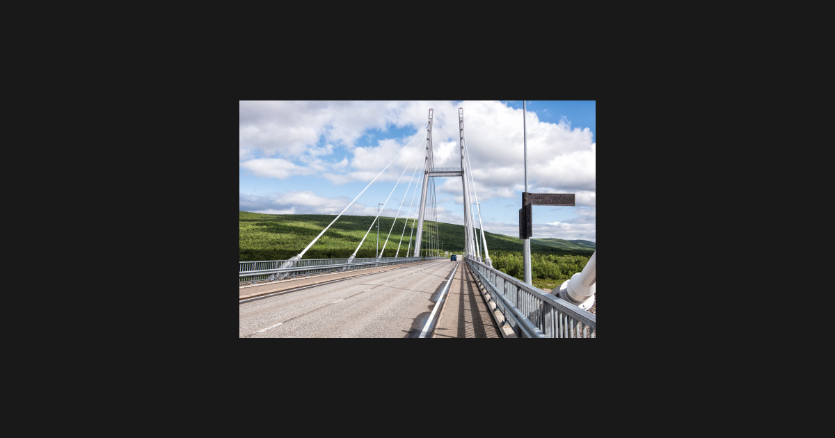 Crossing the Border and the Sami Bridge - Bridge - T-Shirt | TeePublic