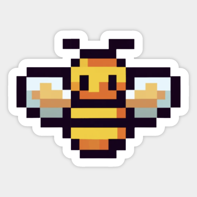 Cute Bee Pixel Art - 16bit - Sticker | TeePublic