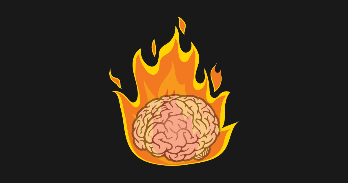 burning brain - Burning Brain - Sticker | TeePublic