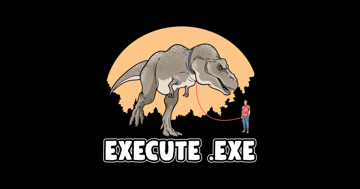 Programmer Execute EXE T-Rex Dinosaur Dino - Programmer - Posters and ...