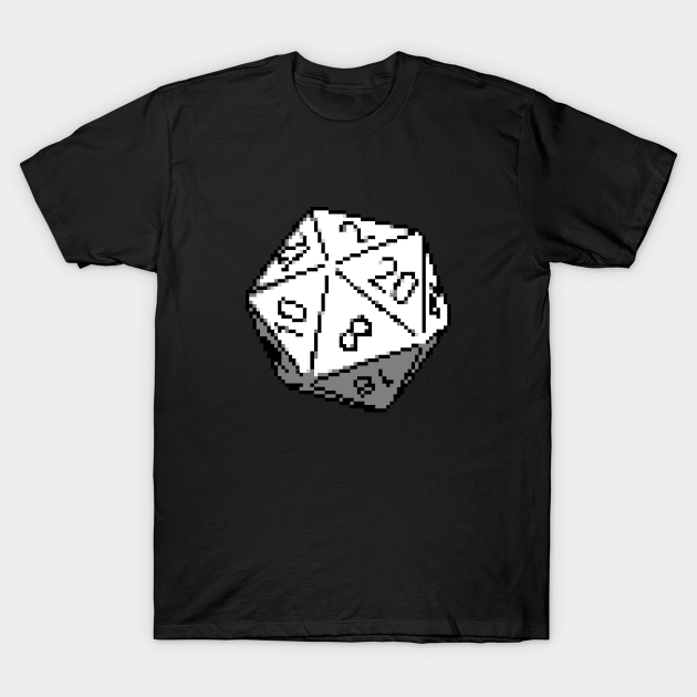 D20 Roleplaying Icosahedron Pixel-Art Style - D20 Dice - T-Shirt ...