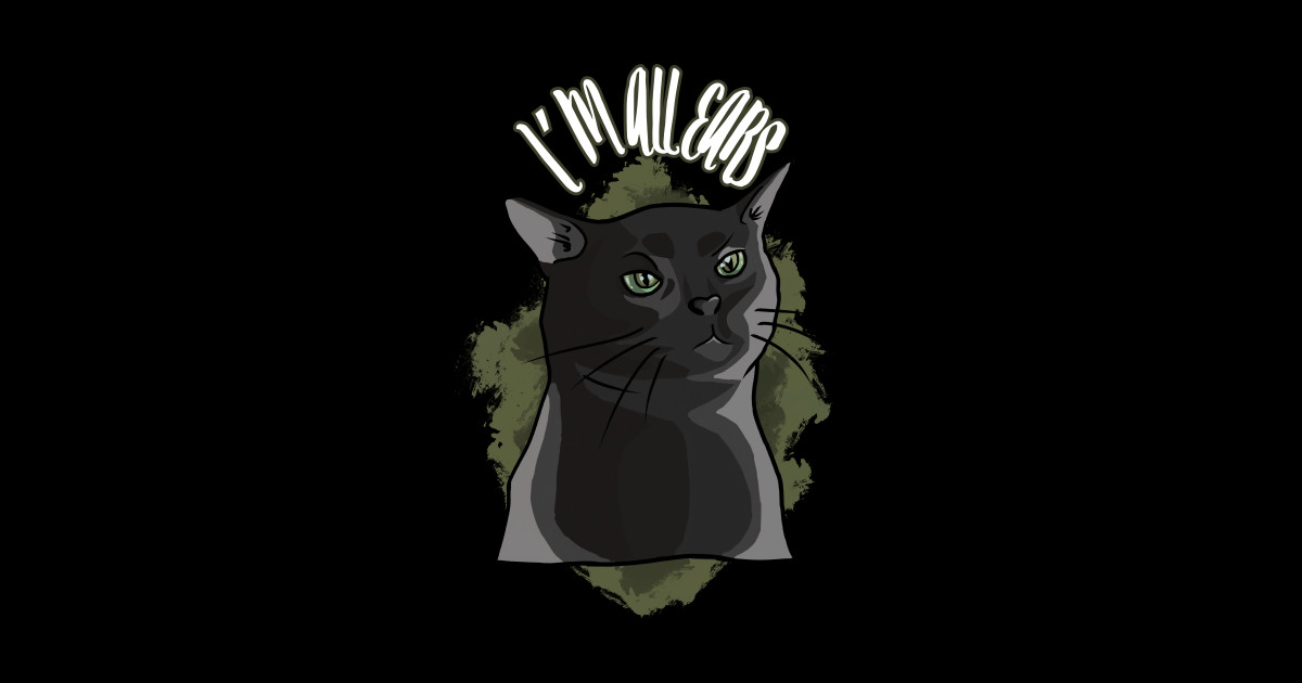 Black Cat Zoning Out - Black Cat Zoning Out - Sticker | TeePublic