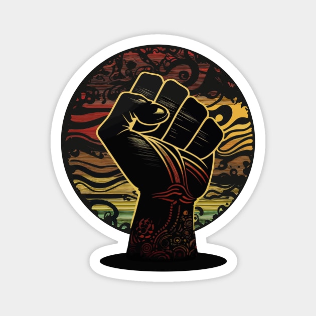 BLM Black Lives Matter Fist with Tribal Colors - Tribal Design - Magnet ...