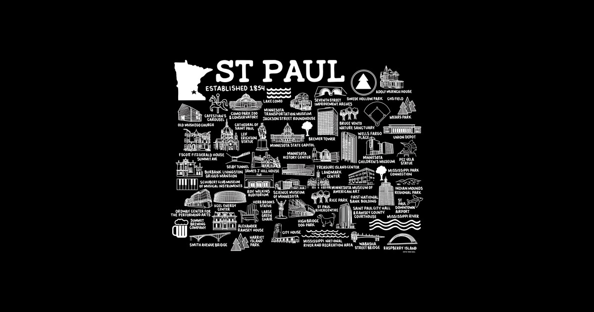 St Paul Map - St Paul - Sticker | TeePublic
