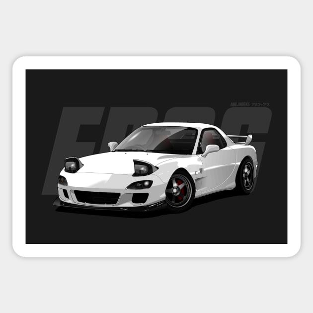 Mazda RX-7 FD (white) - Rx7 Fd - Sticker | TeePublic
