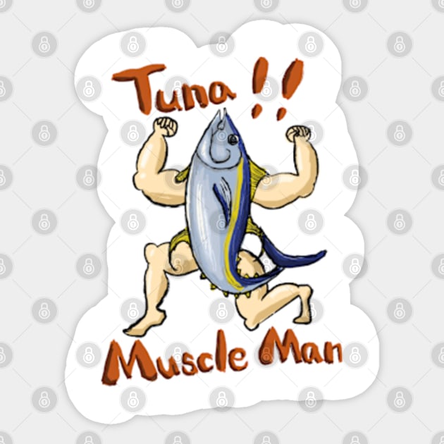 Muscle tuna man - Tuna - Sticker | TeePublic