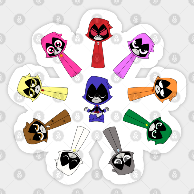 Raven's Emoticlones - Teen Titans - Sticker | TeePublic