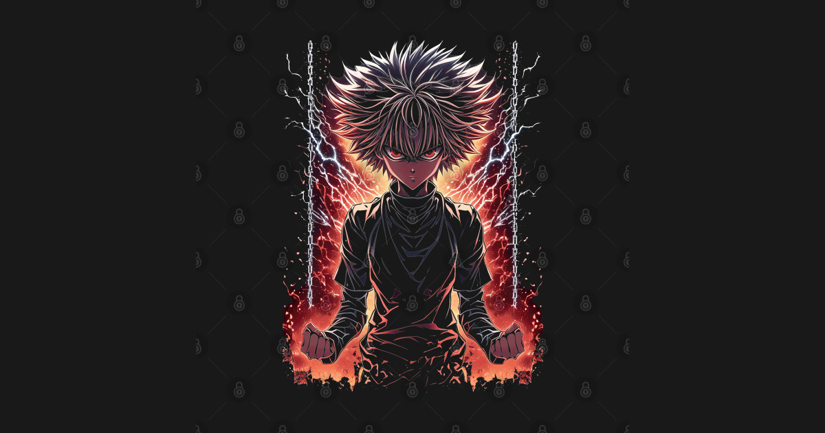 Killua Zoldyck Intense Lightning Aura - Killua Zoldyck - T-Shirt ...