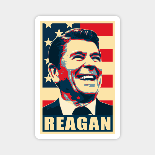 Ronald Reagan Happy Propaganda Poster Art - Ronald Reagan - Magnet ...