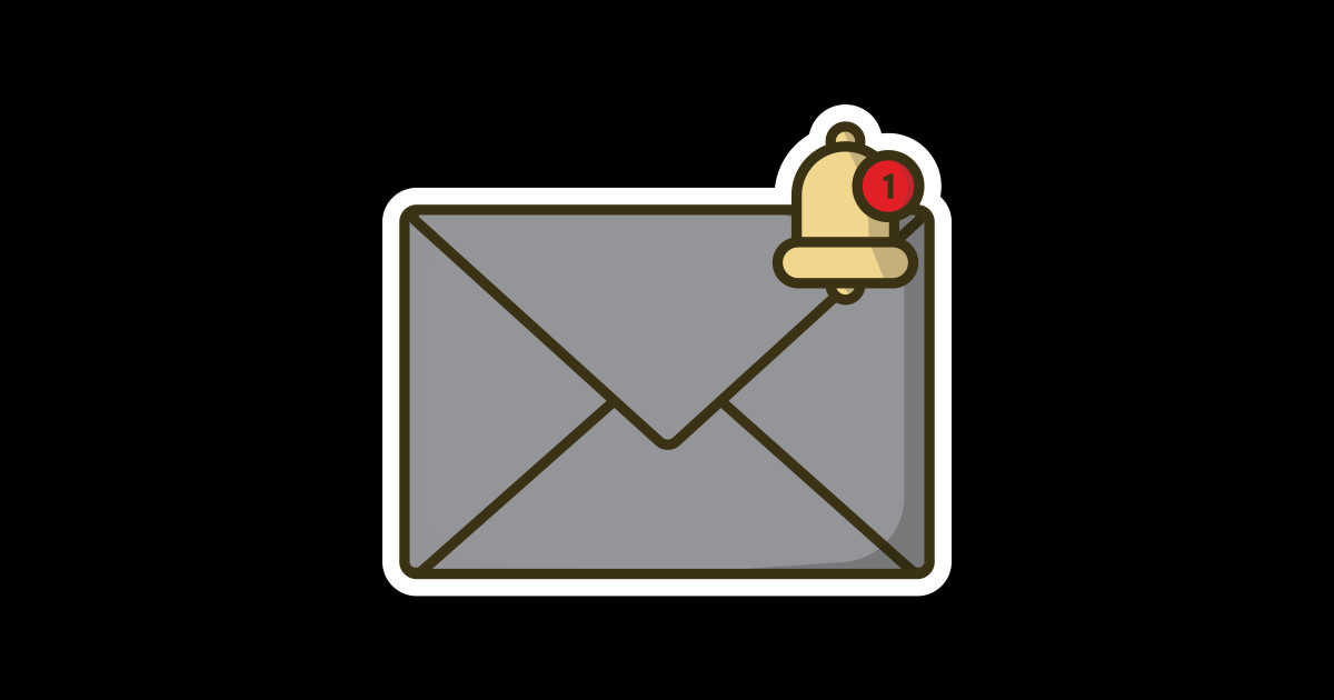Mail Envelope with Notification New Message Sticker vector illustration ...