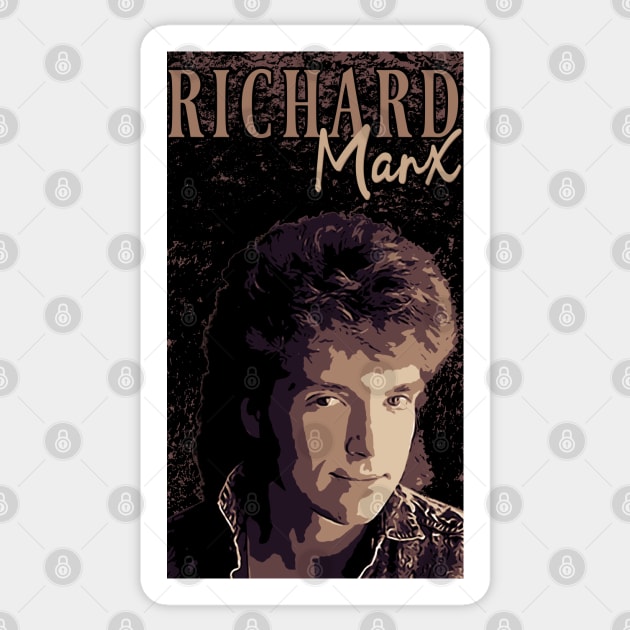 Richard Marx // 80s// Brown vintage - 80s Music Fan - Sticker | TeePublic