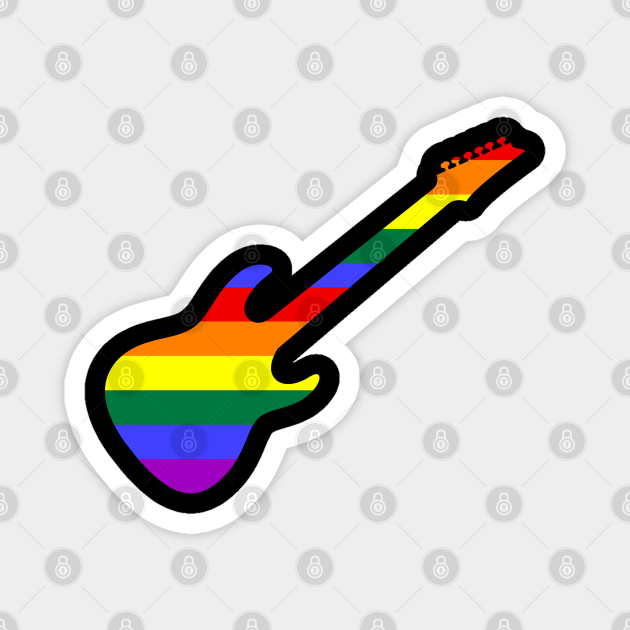 Rainbow Electric Guitar LGBTQ Pride Colors - Electric Guitar - Magnet ...