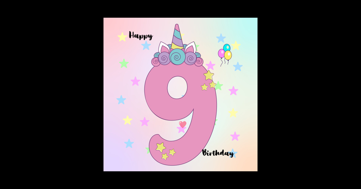 Sparkle and Celebrate - 9th Birthday For Girls - Sticker | TeePublic