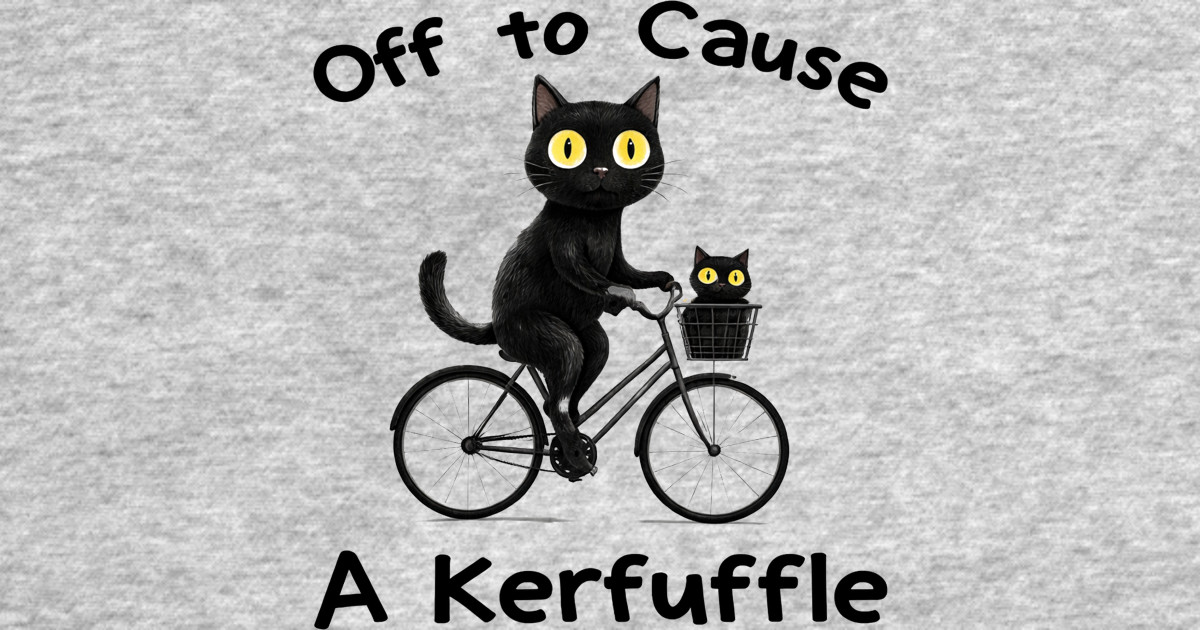 Off to Cause A Kerfuffle Funny Black Cat Meme - Off To Cause A ...