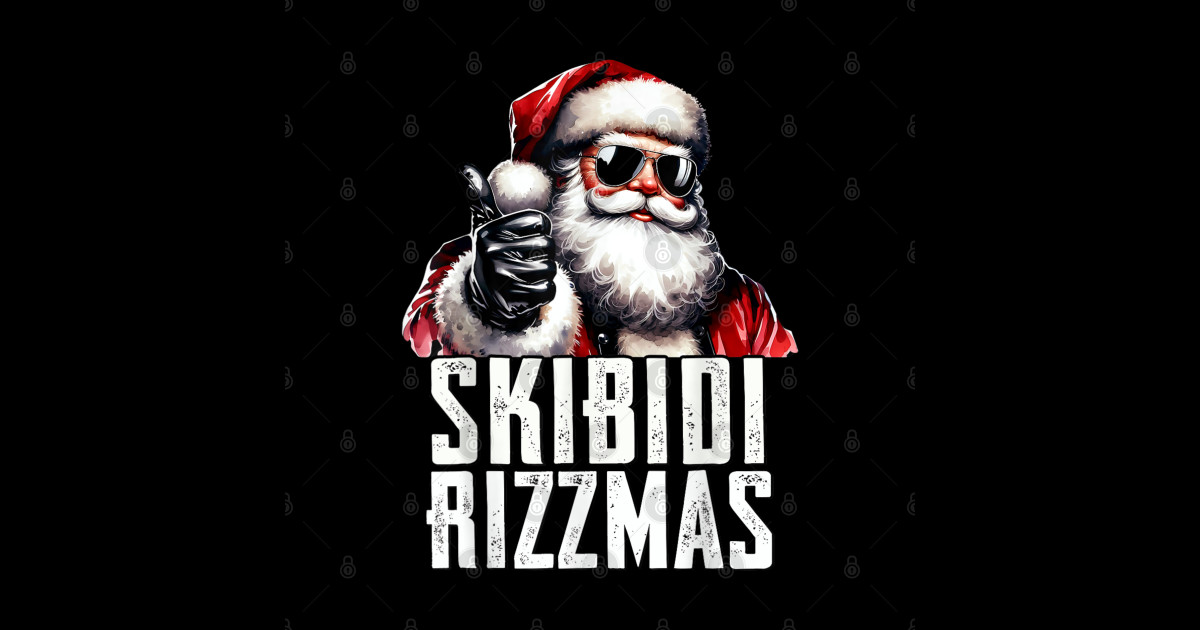 Skibidi Rizzmas Christmas Rizz Santa Claus Charisma Kid Cool - Skibidi ...