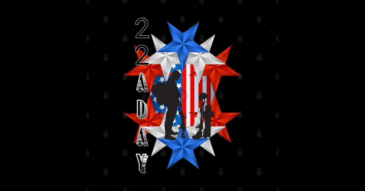Patriotic 22 A Day - Military - Sticker | TeePublic