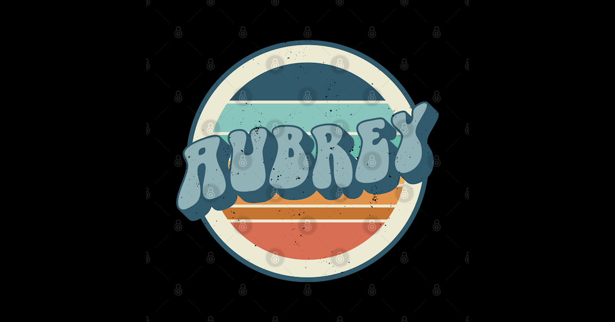 Aubrey // Retro Letters - Aubrey - Sticker | TeePublic
