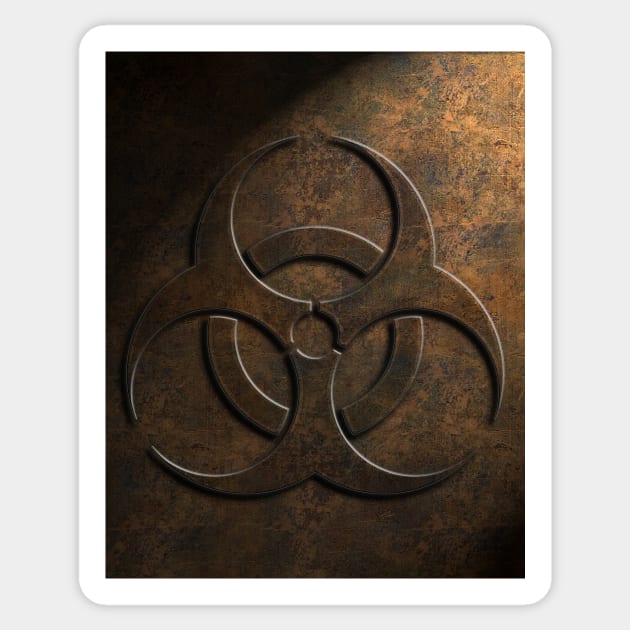 Biohazard Symbol Stone Texture - Aged - Sticker | TeePublic