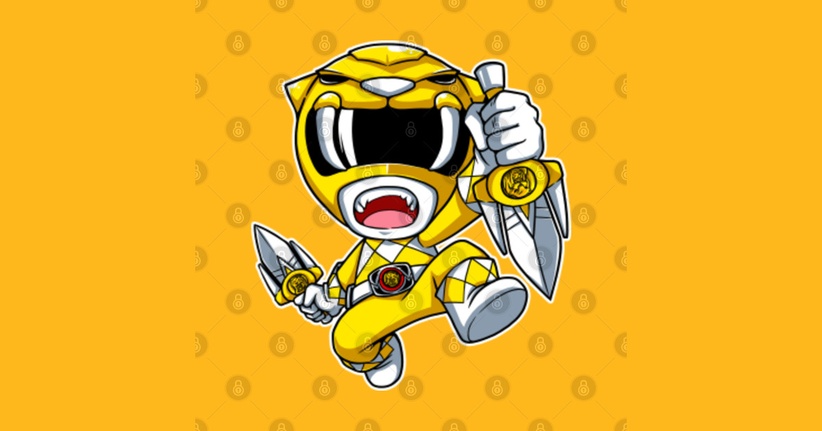Yellow Ranger Sabertooth Tiger - Power Rangers - T-Shirt | TeePublic