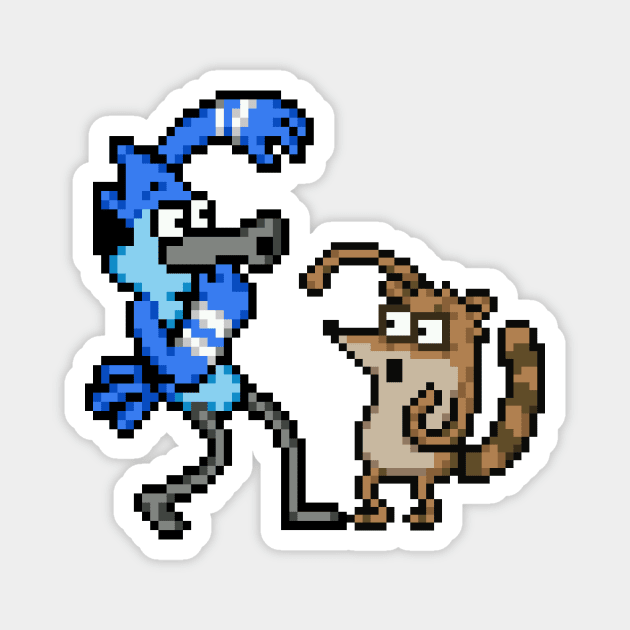 REGULAR SHOW - PIXEL MORDECAI & RIGBY - Regular Show - Magnet | TeePublic