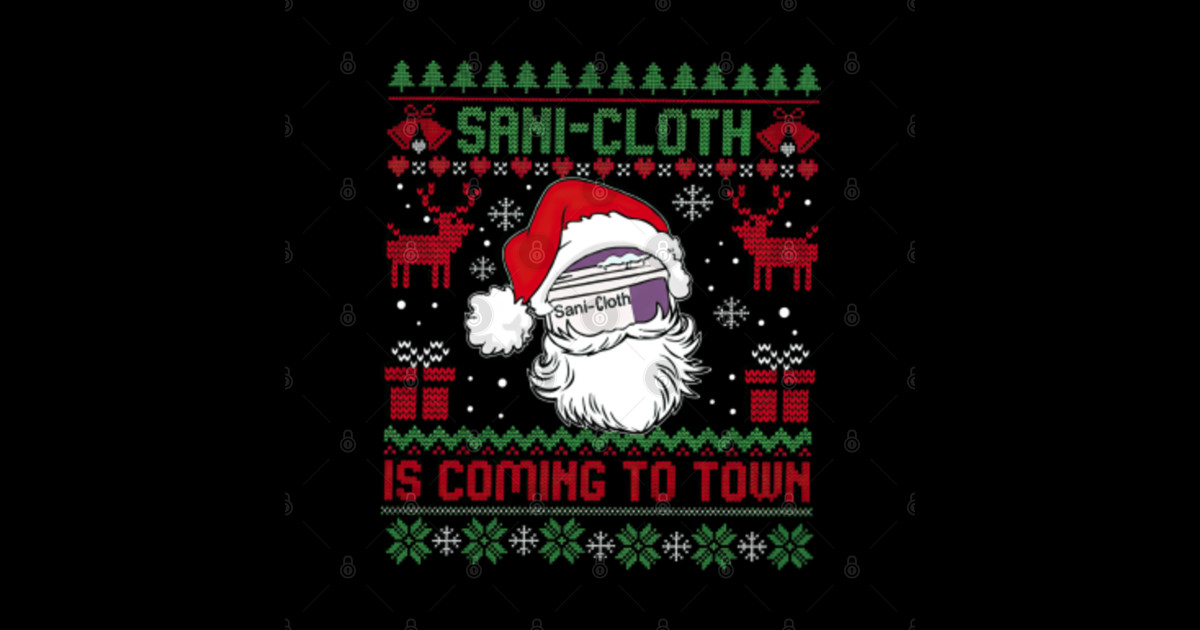 Sani-Cloth Santa Funny Holiday Design - Medical Christmas Humor ...