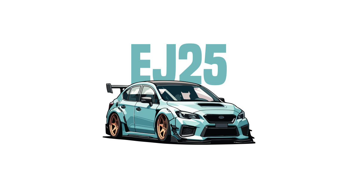 Subaru WRX STI Car Art - Impreza EJ25 Widebody Modified JDM Car ...