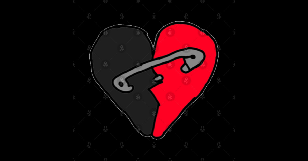 Safety Pin Heart - Safety Pin - Sticker | TeePublic