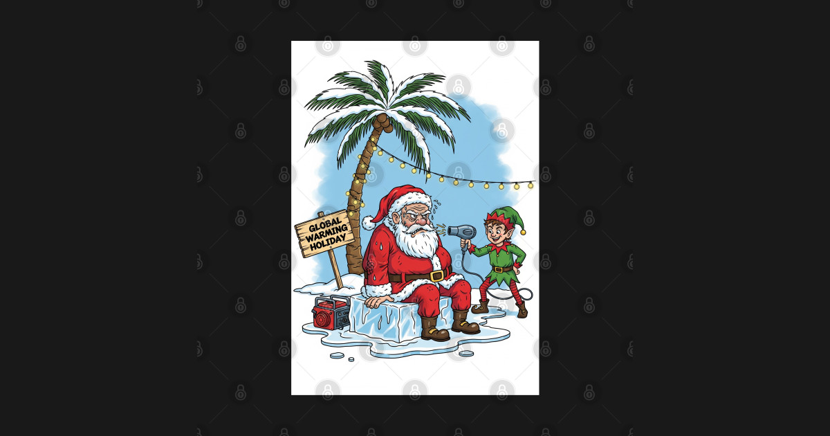 Funny Santa Global Warming Holiday Cartoon | Christmas Humor ...
