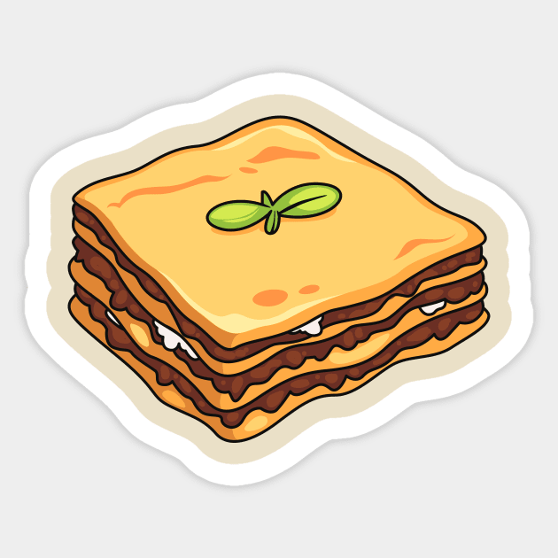 Lasagna cartoon illustration - Lasagna Cartoon Illustration - Sticker ...