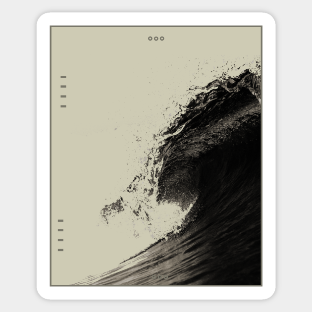 Black Waves - Black - Sticker | TeePublic