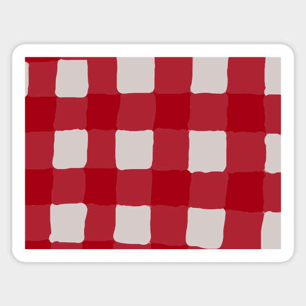 red and white checkered pattern - Checkered Pattern - Sticker | TeePublic